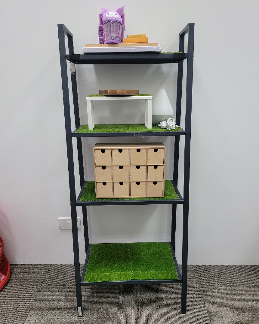 Ikea LERBERG display shelf with artifical grass, Furniture & Home ...