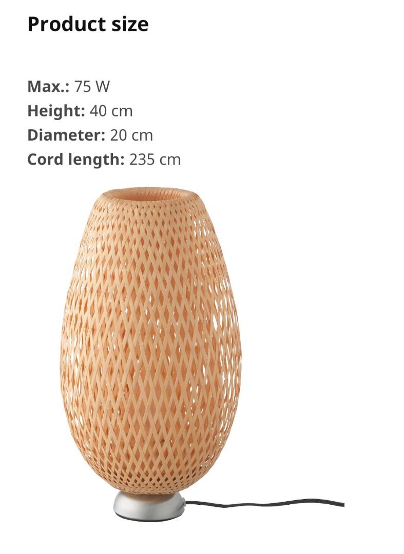 IKEA rattan lamp, Furniture & Home Living, Lighting & Fans, Lighting on ...