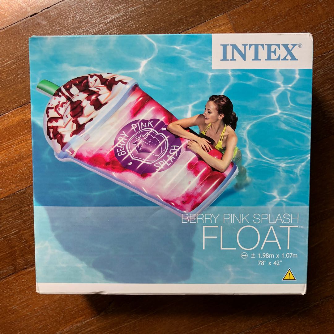 New! Intex Inflatable Berry Pink Flash Float Floating Pool Chair Bed ...