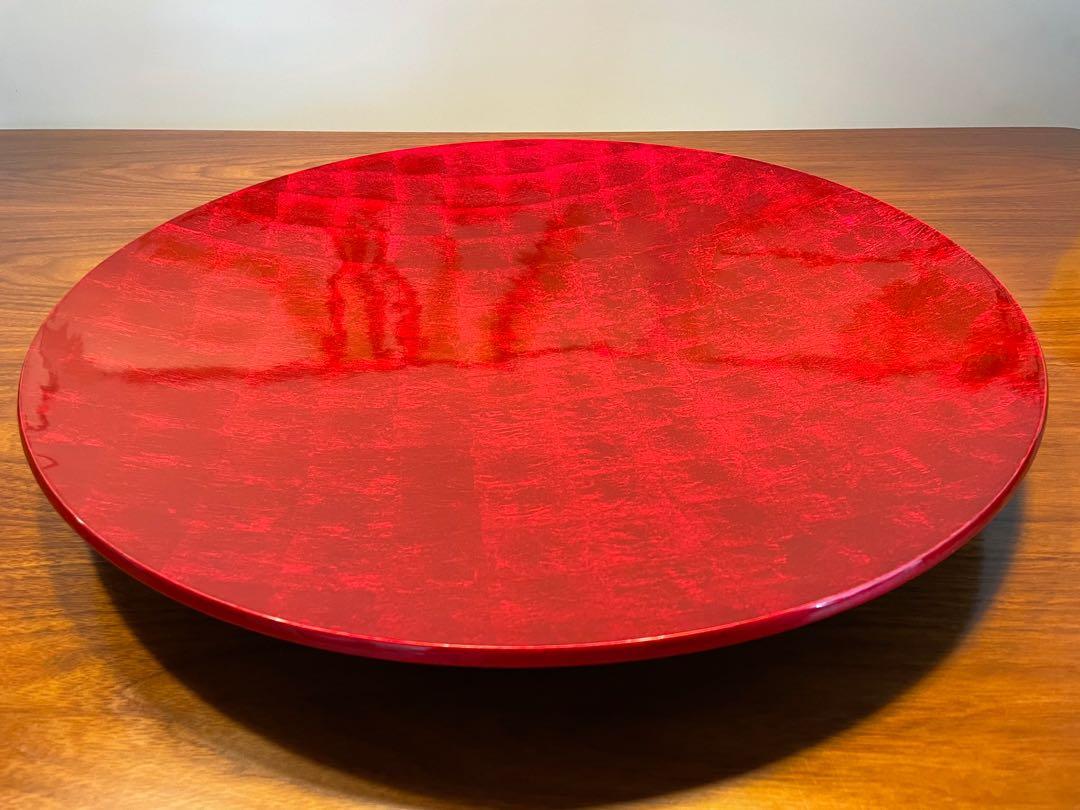 Large Yu Sheng Plate (Red), Furniture & Home Living, Kitchenware ...