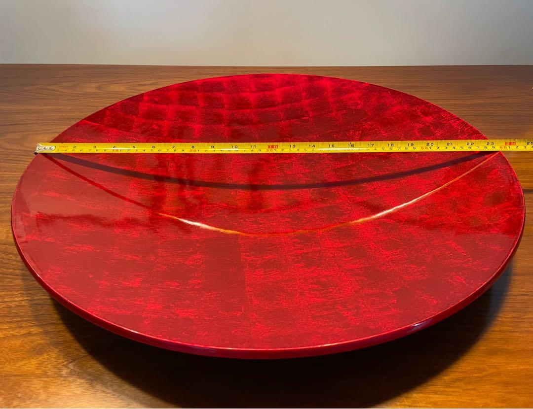 Large Yu Sheng Plate (Red), Furniture & Home Living, Kitchenware ...