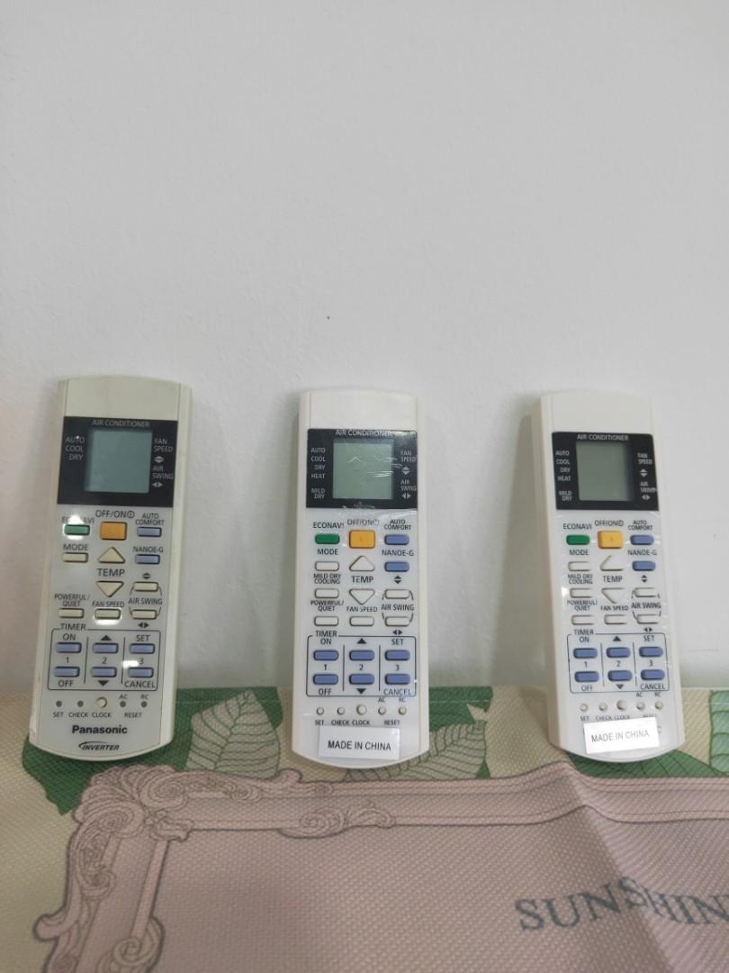 Panasonic Aircon Remote, TV & Home Appliances, Air Conditioners & Heating on Carousell