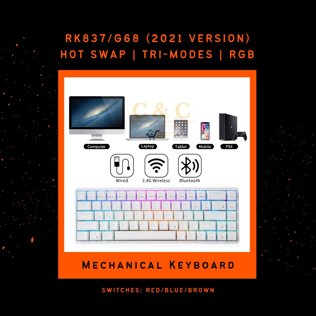 Royal Kludge RK837 / G68 Mechanical KeyBoard (2021) Hot Swap, Computers ...