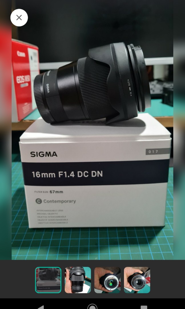 Sigma 16mm F1. 4 for Canon EFM with Polarizer and Filter, Photography ...