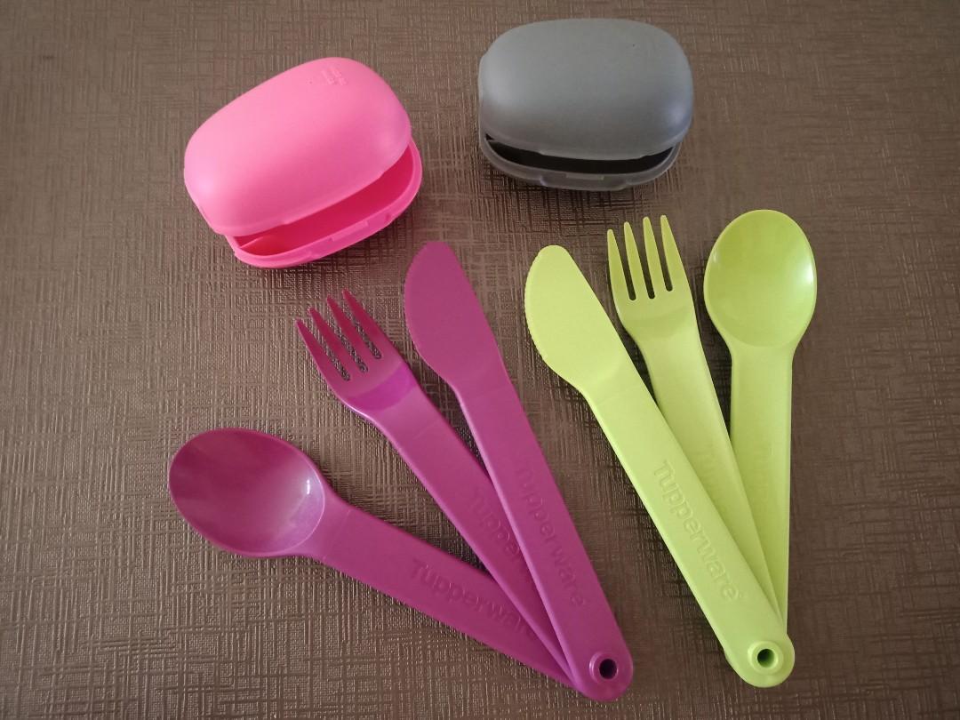 Tupperware Cutlery with Case 2pc, Furniture & Home Living, Kitchenware ...