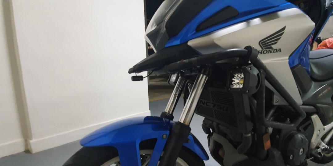 LED FOGLIGHTS installed on HONDA NC750X, Motorcycles, Motorcycle ...