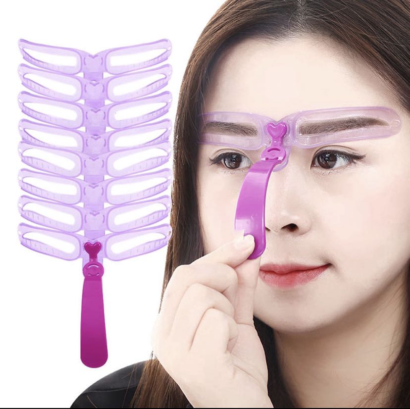 8 Styles Eyebrow Shapes DIY Grooming Stencil Kit Shaping Templates ...