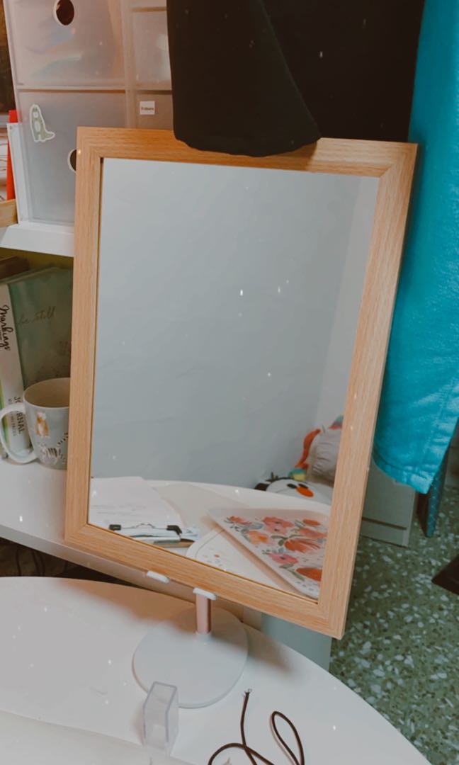 A4 size mirror (wood frame), Furniture & Home Living, Furniture, Other ...