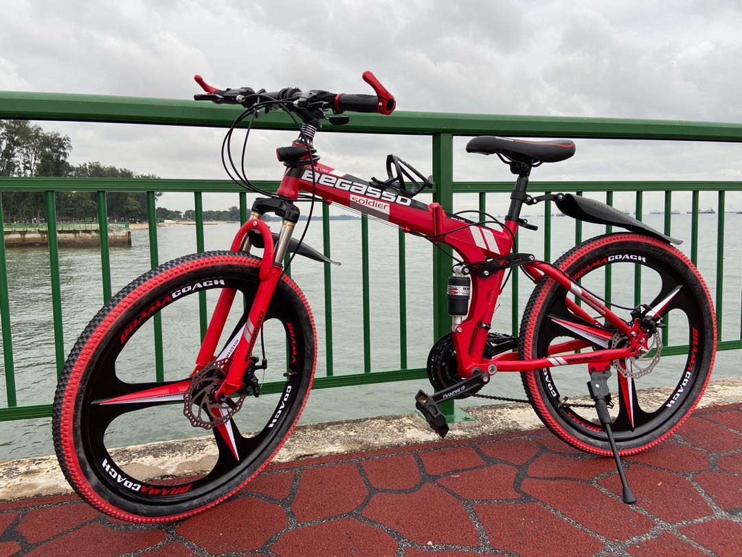 Begasso 24 Inch Speed Foldable Mountain Bike, Sports Equipment ...