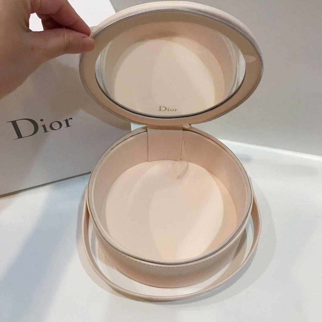 Christian Dior round vanity case pouch bag gift box, Luxury, Bags ...