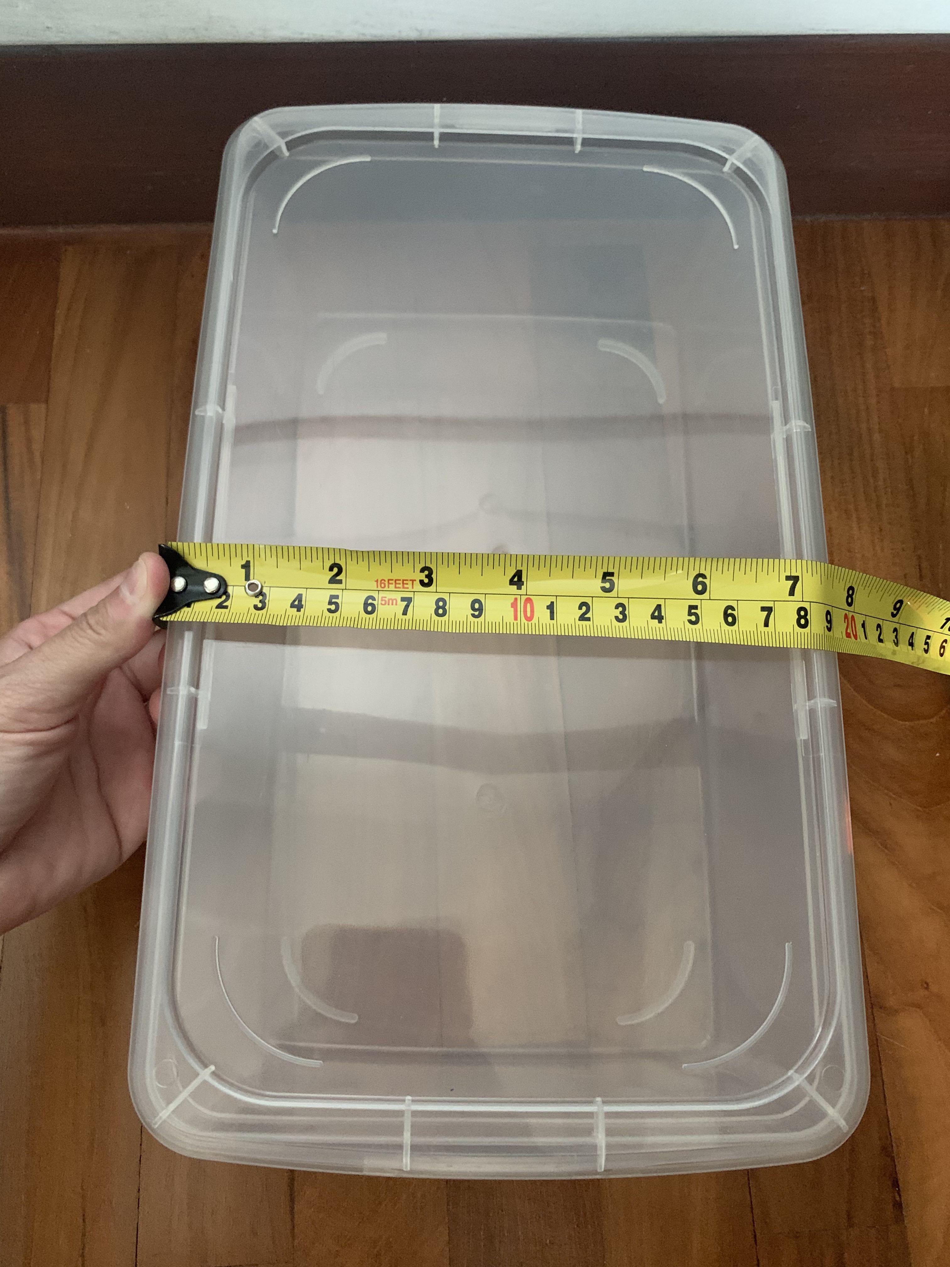 Daiso Storage box - transparent plastic, Furniture & Home Living, Home ...