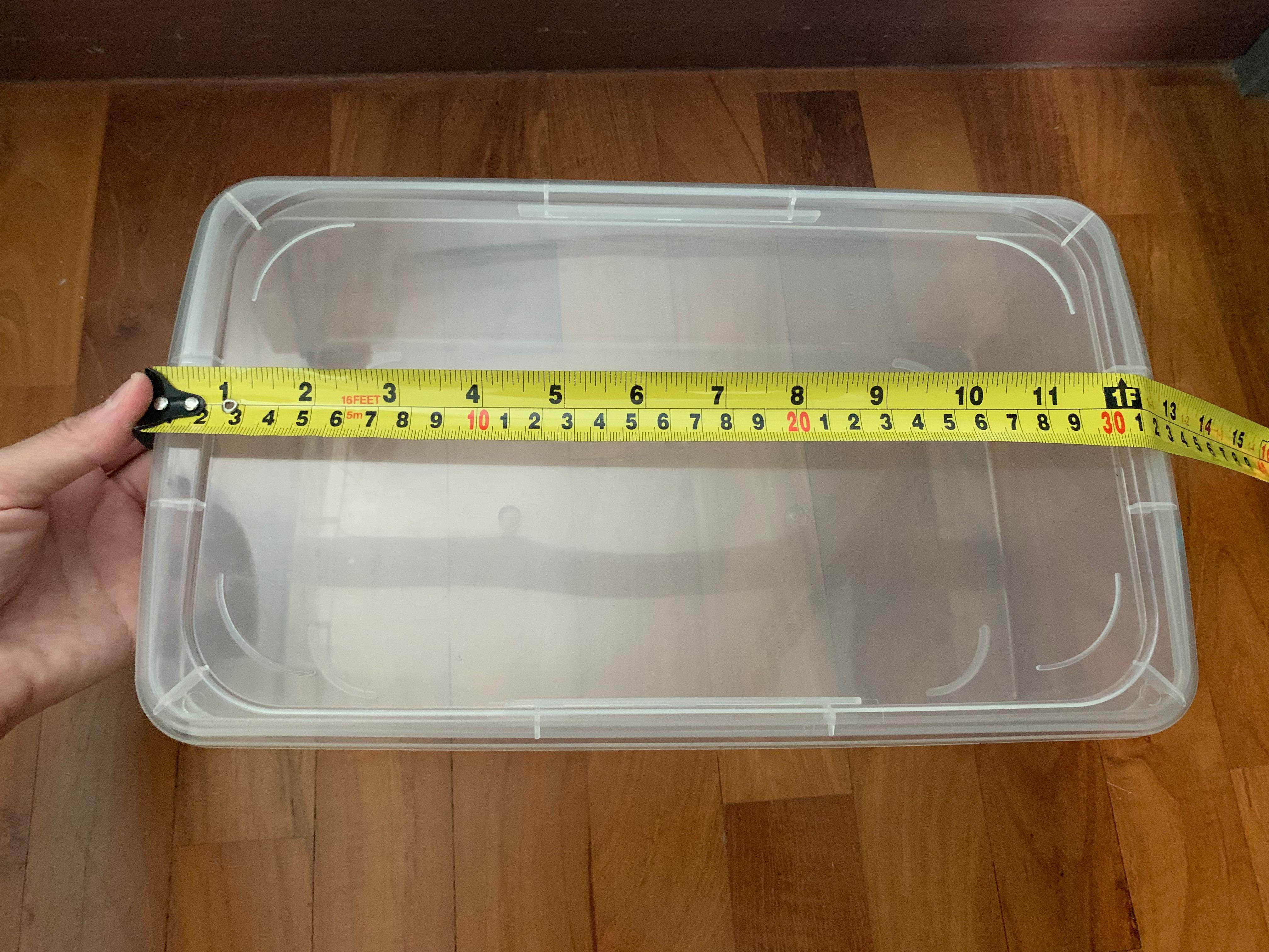 Daiso Storage box - transparent plastic, Furniture & Home Living, Home ...