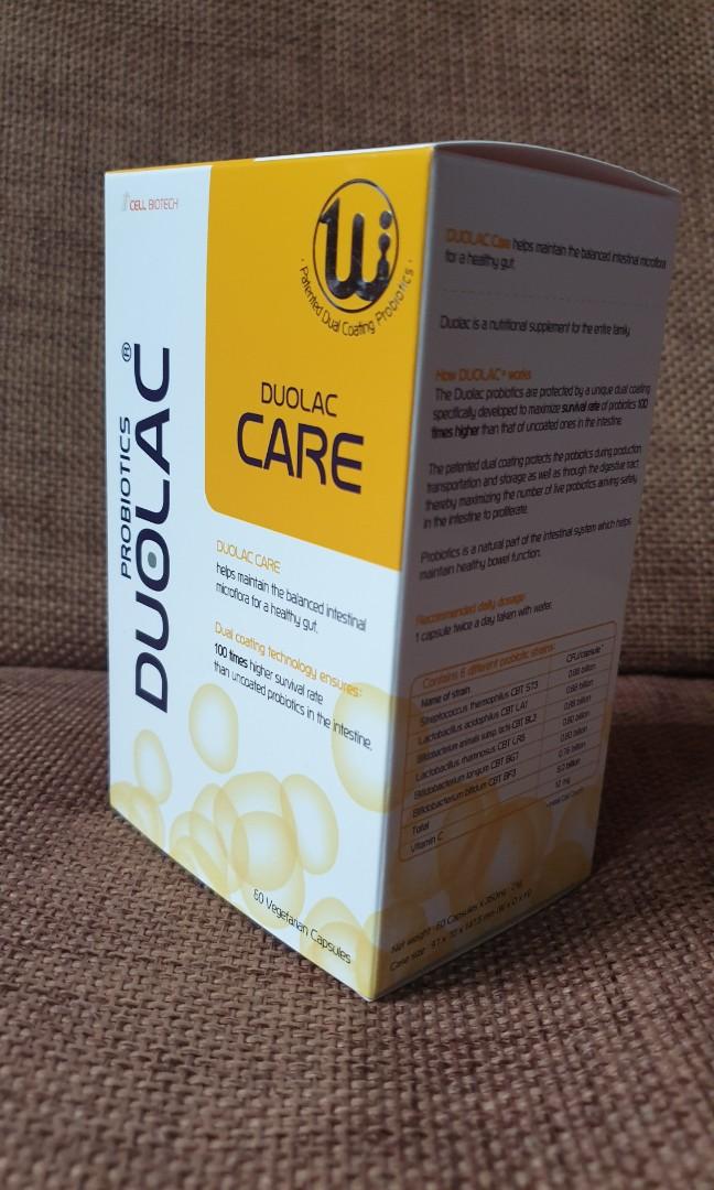 DUOLAC CARE PROBIOTICS 60 Capsules, Health & Nutrition, Health ...
