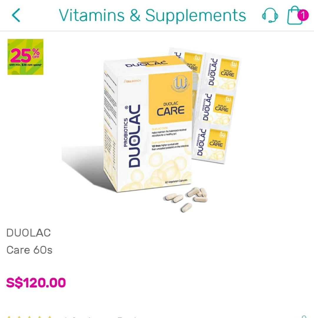 DUOLAC CARE PROBIOTICS 60 Capsules, Health & Nutrition, Health ...