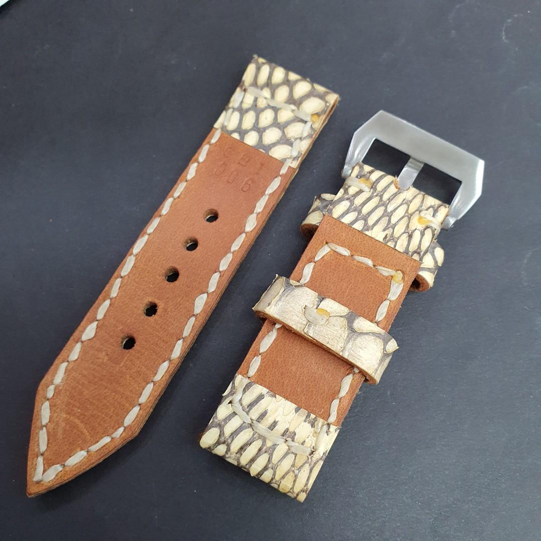 Handmade snake skin watch strap 27mm, Luxury, Watches on Carousell