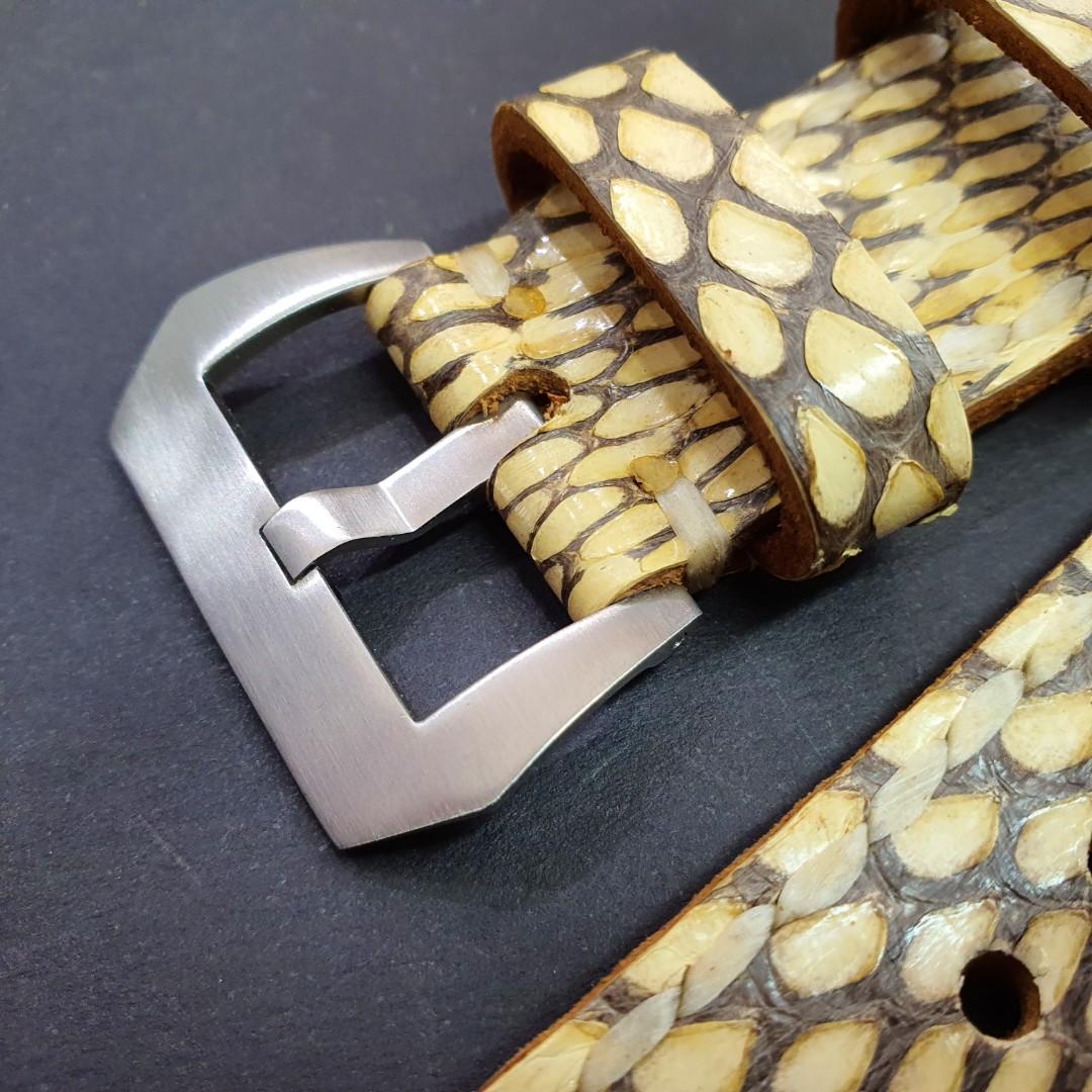 Handmade snake skin watch strap 27mm, Luxury, Watches on Carousell