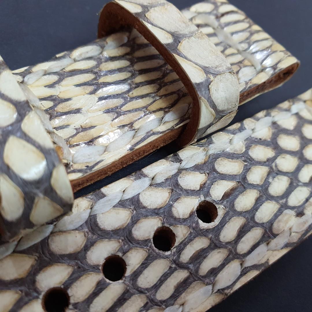 Handmade snake skin watch strap 27mm, Luxury, Watches on Carousell