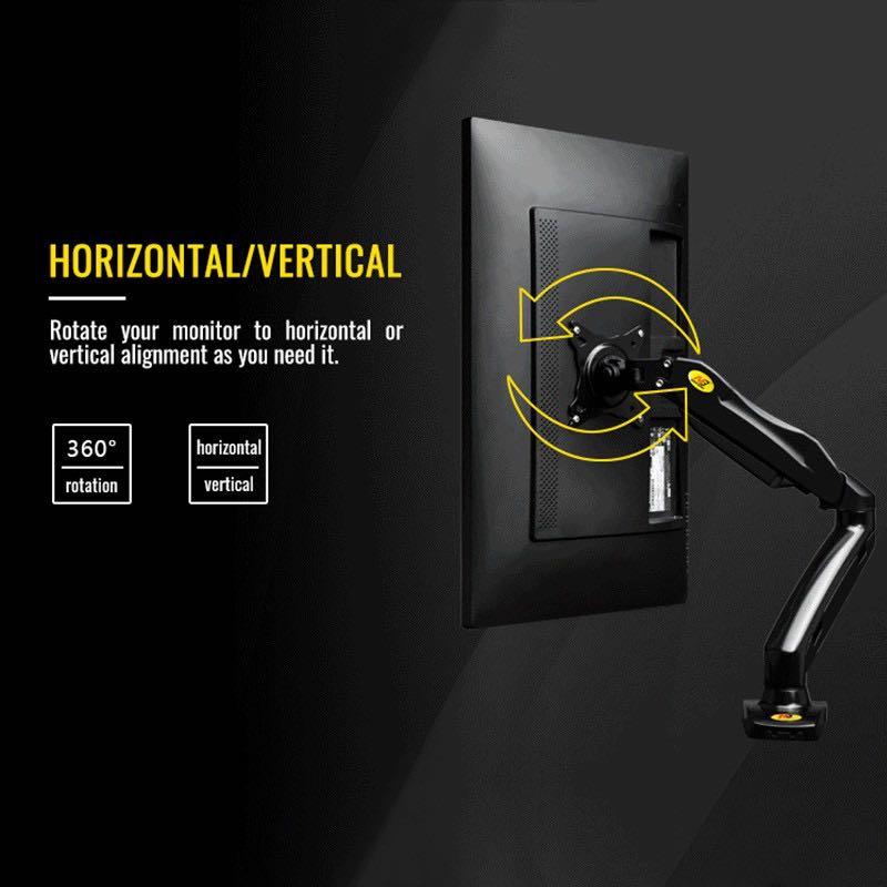 HYDRAULIC MONITOR MOUNTING ARM NB F80 LCD SCREEN DESK TABLE VESA MOUNT ...