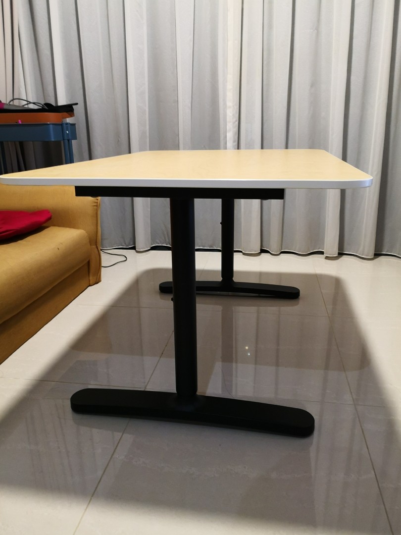 IKEA BEKANT desk 120x80 birch veneer/black, Furniture & Home Living ...