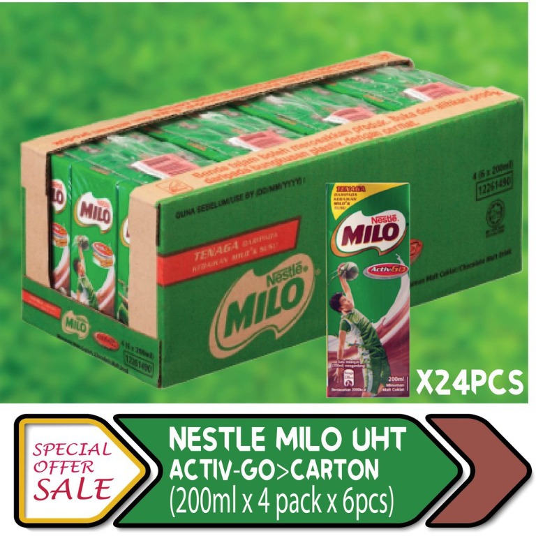 Milo UHT Activ-Go 200ml x 24 packs, Food & Drinks, Beverages on Carousell