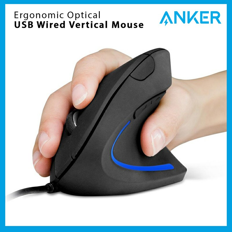 Mouse Wired Vertical Branded Anker Ergonomic Optical USB PC Desktop ...