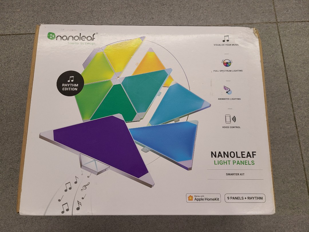Nanoleaf AURORA Rhythm Smarter Kit 智能照明燈板 (9 Panels + 1 Rhythm Module ...