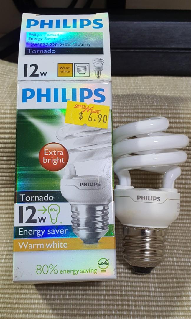 PHILIPS Tornado light bulb, Furniture & Home Living, Lighting & Fans ...