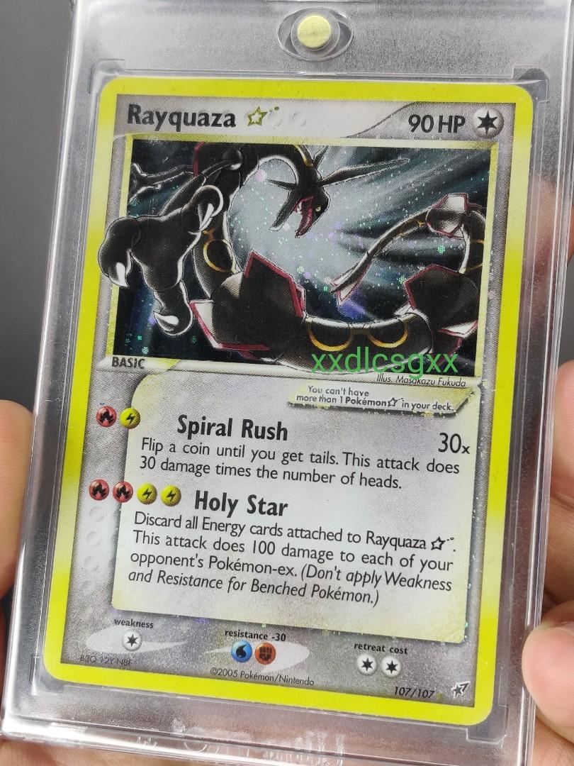 Pokemon Shiny Rayquaza Gold Star EX Deoxys 107/107, Hobbies & Toys ...