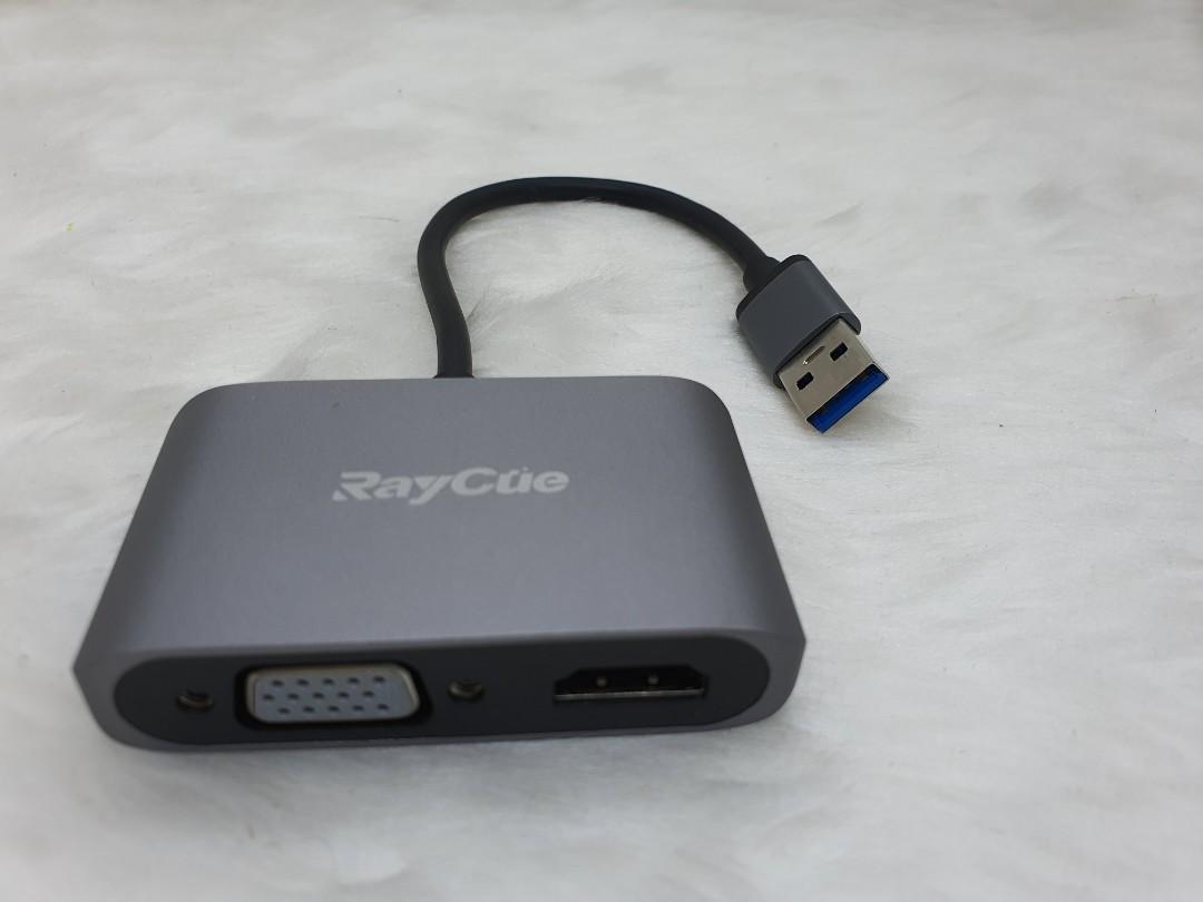 RayCue USB 3.0 to HDMI VGA Adapter, 1080P Video Graphics Converter for ...