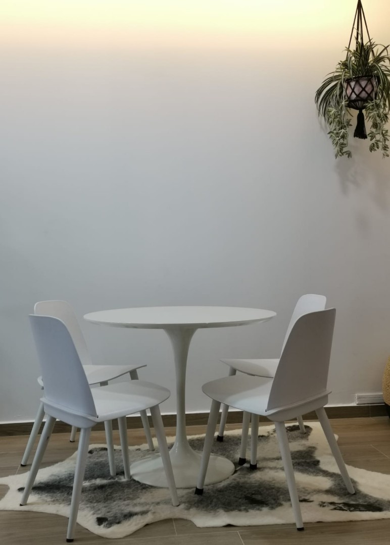 90cm white round table, Furniture & Home Living, Furniture, Tables ...