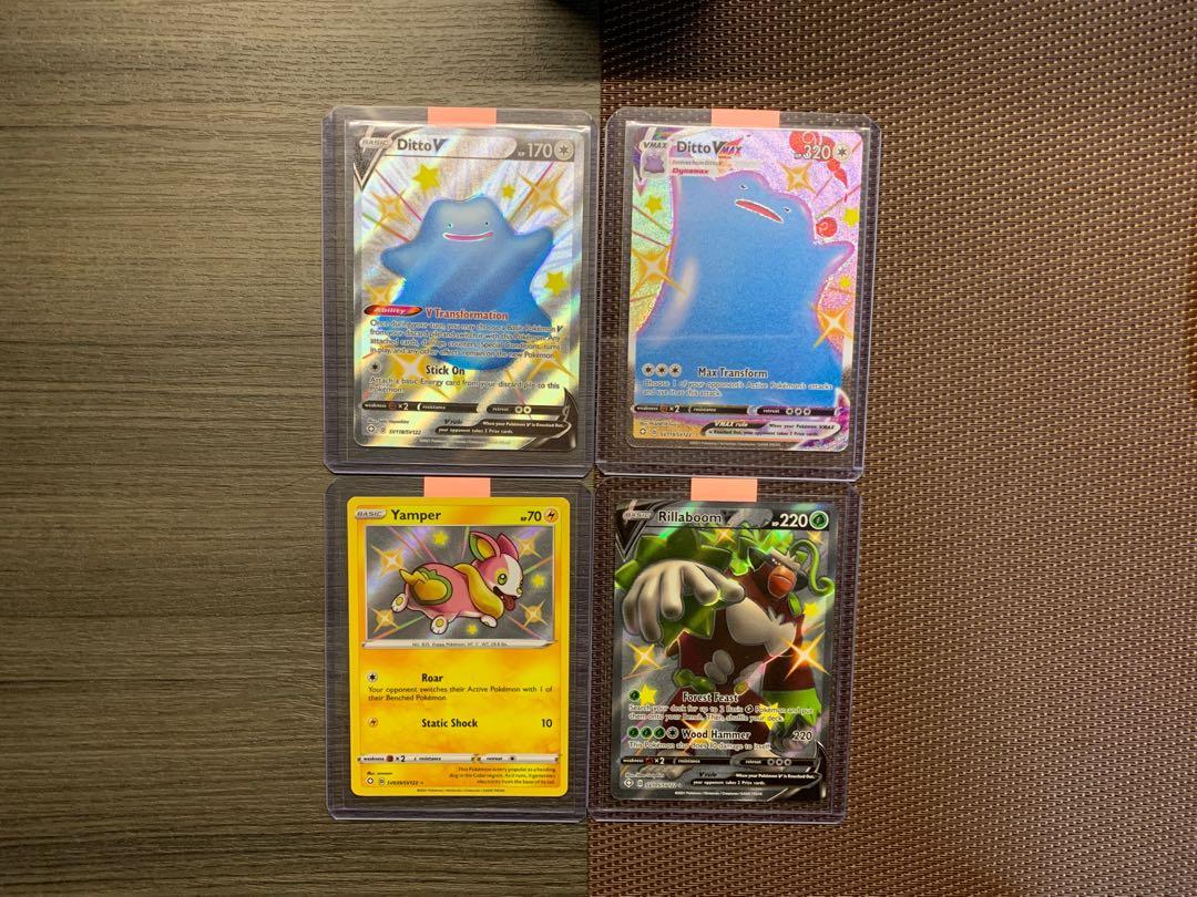 Shining Fates (Ditto,Ditto Vmax, Yamper, Rillaboom V, Reshiram ...