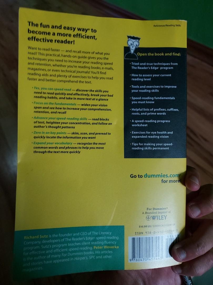 Speed Reading for Dummies, Hobbies & Toys, Books & Magazines, Textbooks ...