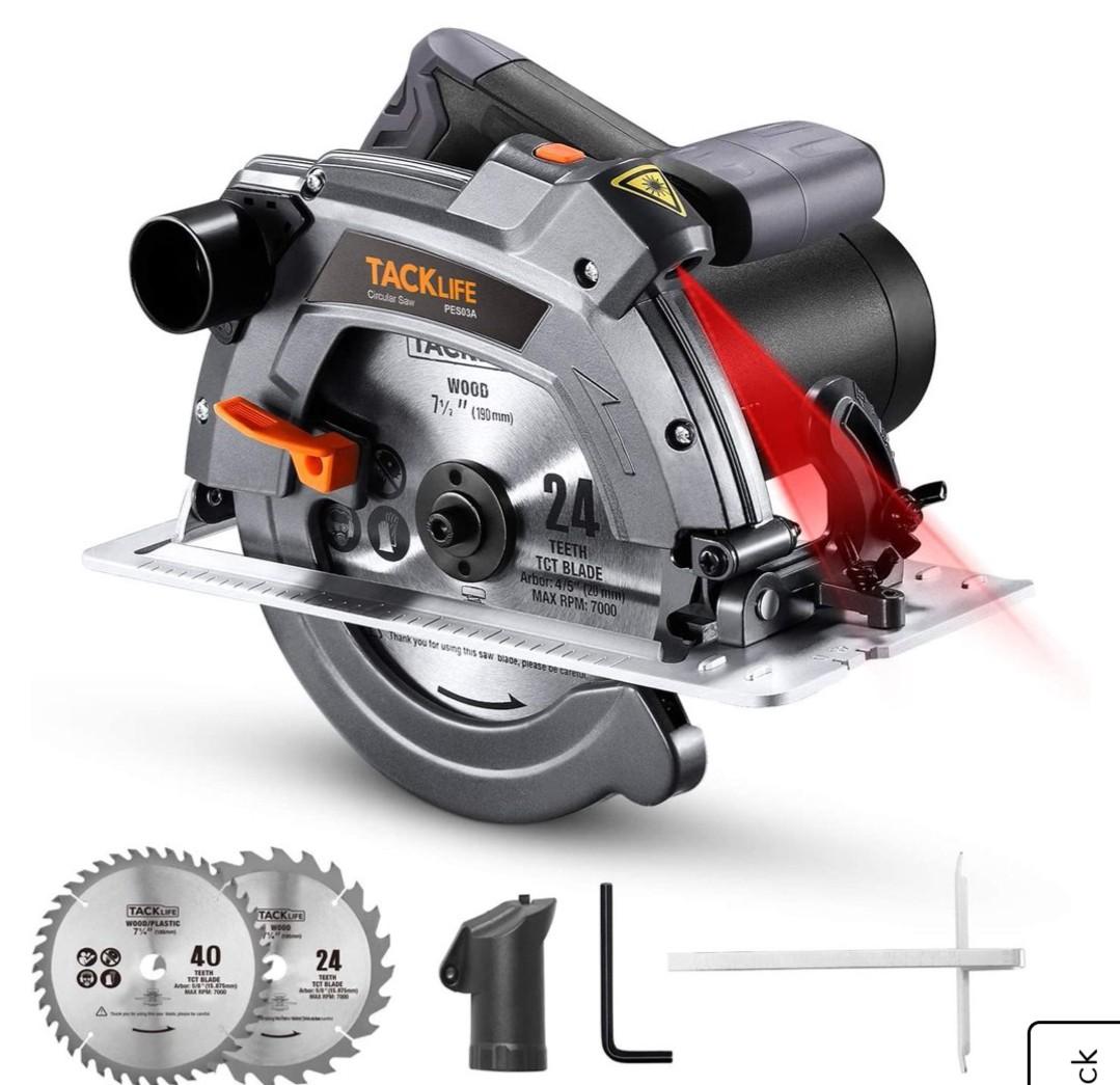 TACKLIFE POWER TOOLS CIRCULAR SAW MODEL:PES03A, Furniture & Home Living ...