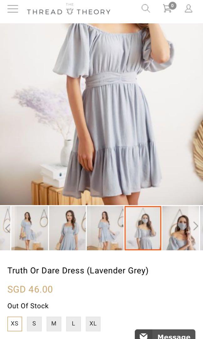 THE THREAD THEORY’s TRUTH OR DARE DRESS IN LAVENDER GREY, Women's Fashion, Dresses & Sets ...