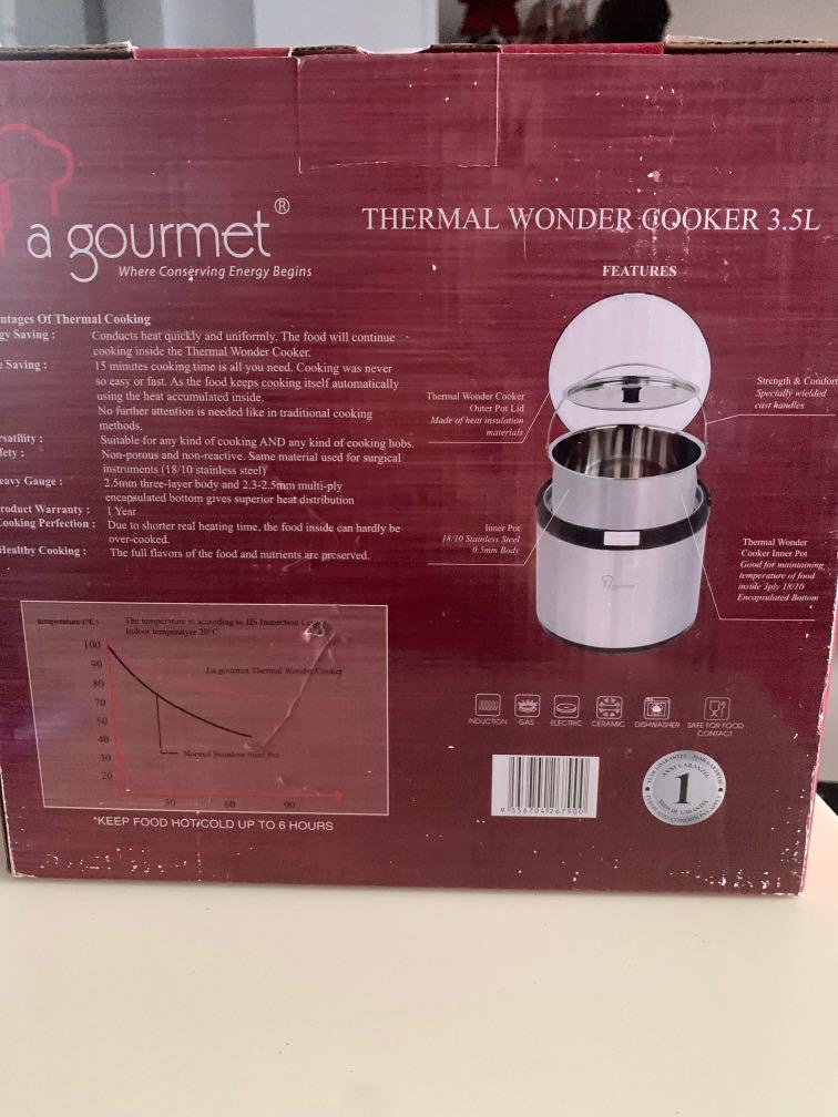 Thermal wonder cooker 3.5L by La Gourmet, TV & Home Appliances, Kitchen ...