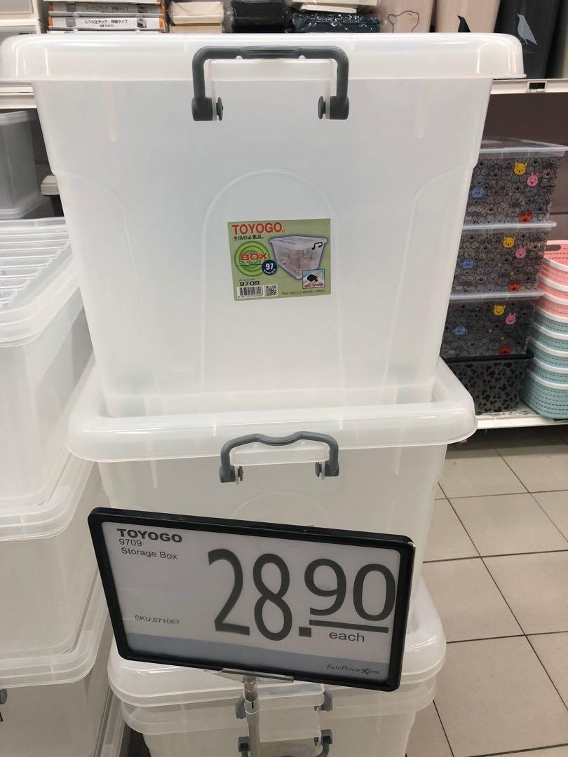 Toyogo 9709 storage box with lid and wheels x 3, Furniture & Home ...