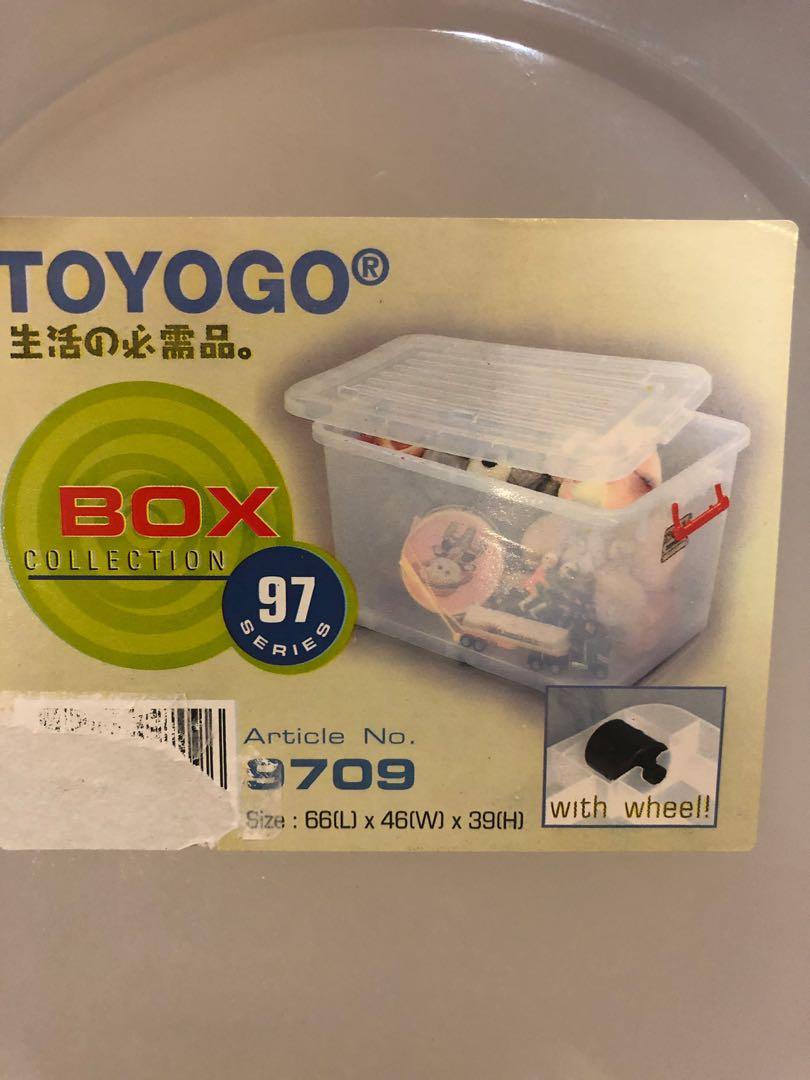 Toyogo 9709 storage box with lid and wheels x 3, Furniture & Home ...