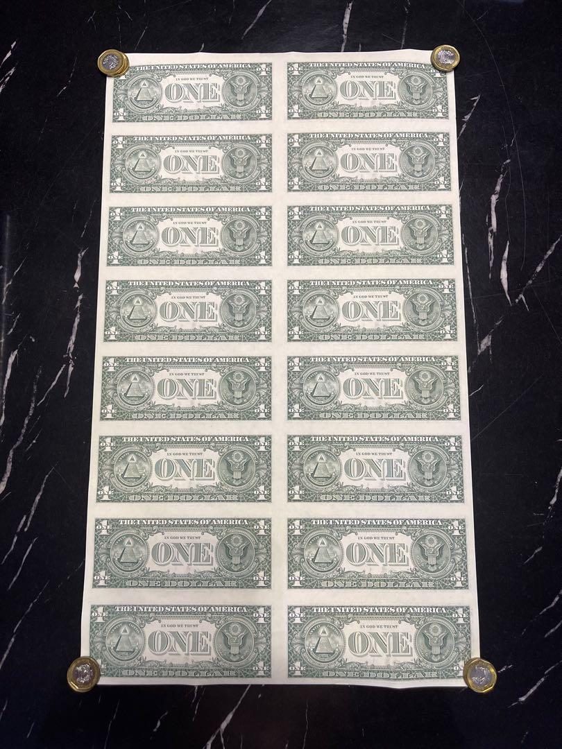 US dollar $1 uncut sheet 16 in 1, Hobbies & Toys, Memorabilia ...