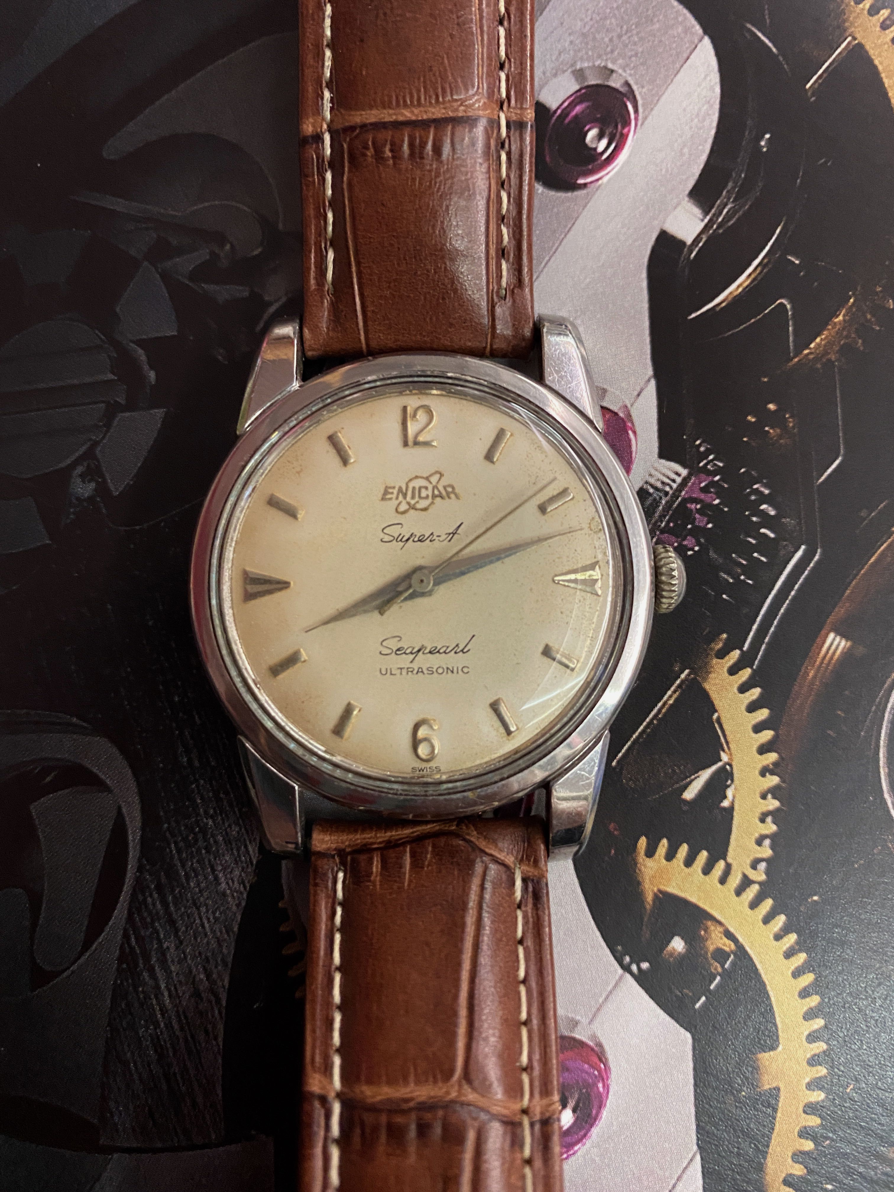 Vintage “Enicar” Sea-pearl ultrasonic manual winding watch, Men's ...