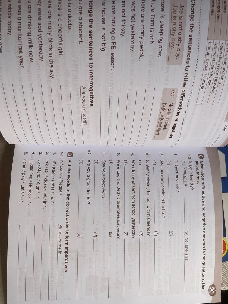 Weekly English Grammar Exercise 3B longman 小三英文補充練習, 興趣及遊戲, 書本 & 文具 ...