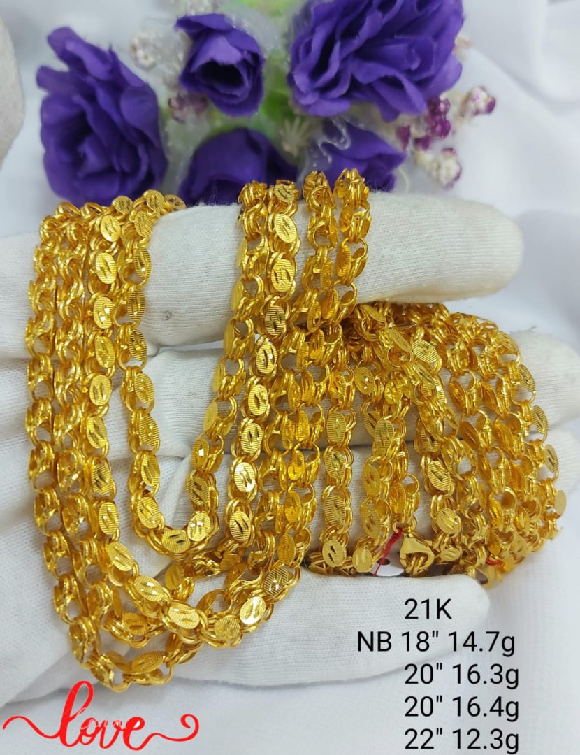 21K Saudi Gold Damascus Necklace, Women's Fashion, Jewelry & Organizers ...