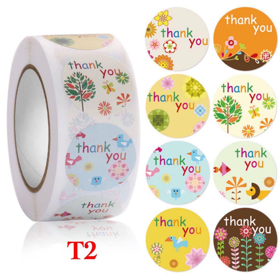 2.5cm Fun & Cute Thank You Stickers, Hobbies & Toys, Stationery & Craft ...