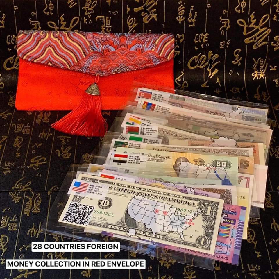 28 COUNTRIES FOREIGN MONEY COLLECTION IN RED ENVELOPE, Luxury, Bags ...