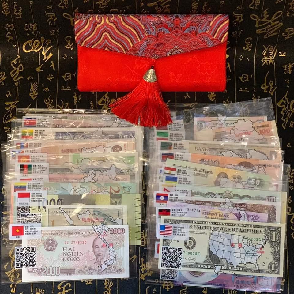 28 COUNTRIES FOREIGN MONEY COLLECTION IN RED ENVELOPE, Luxury, Bags ...