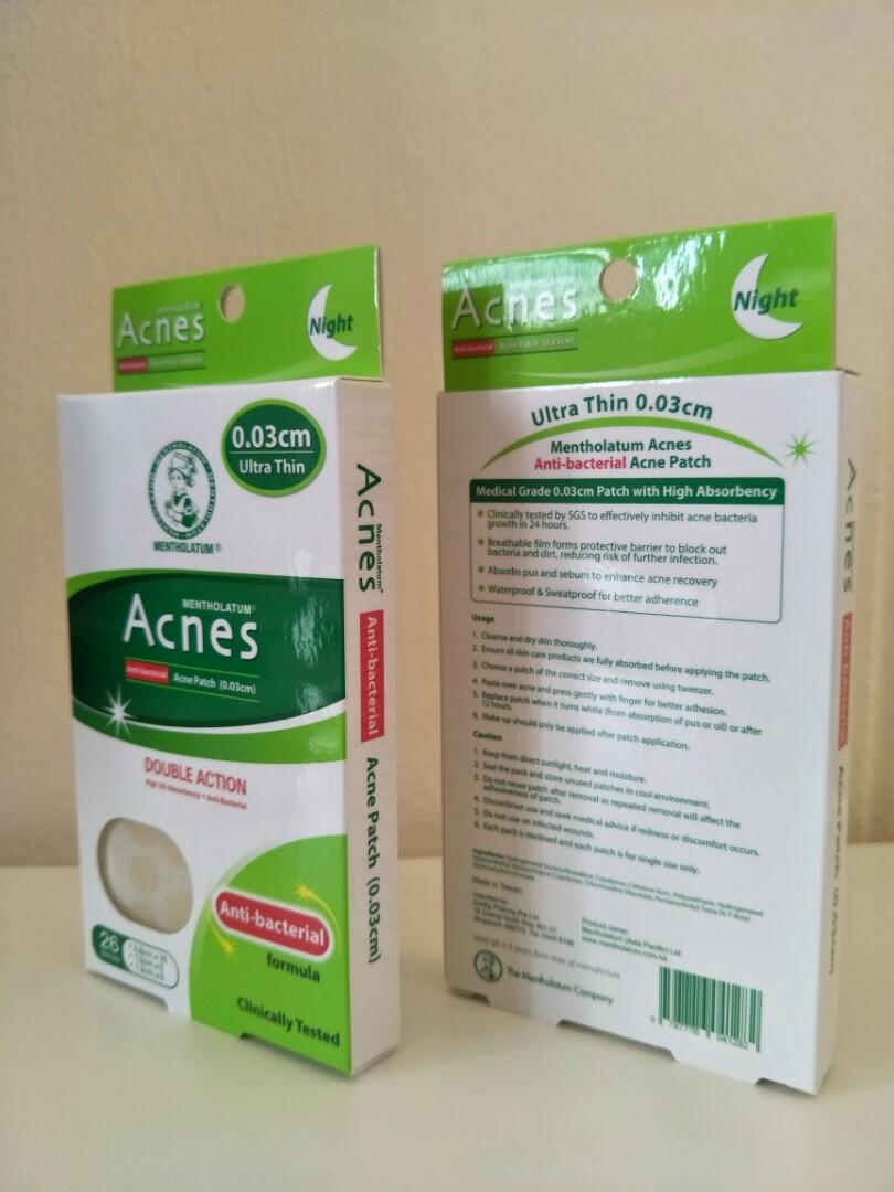 Mentholatum Acnes Anti-Bacterial Patch (Night 0.03cm), Beauty ...