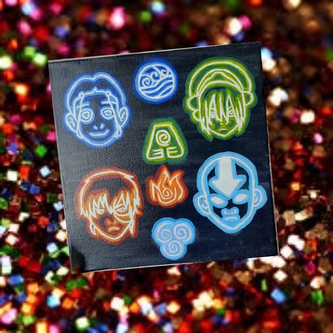 Avatar the last Airbender neon acrylic painting (atla), Hobbies & Toys ...