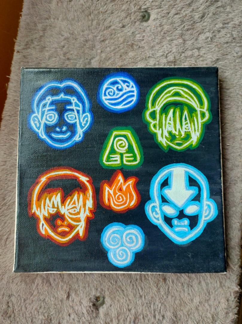 Avatar the last Airbender neon acrylic painting (atla), Hobbies & Toys ...