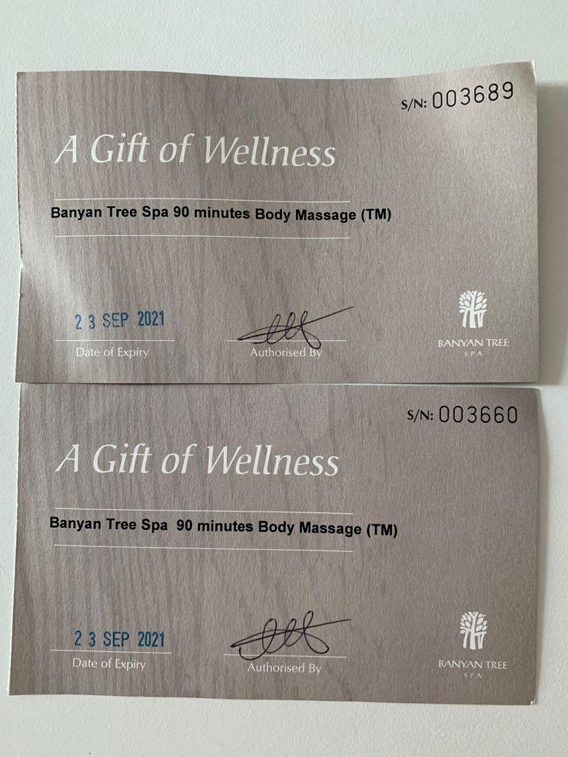 Banyan Tree Spa Body Massage, Tickets & Vouchers, Vouchers on Carousell