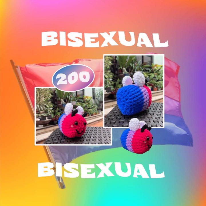 Bisexual Bee Plushie Pride Crochet, Hobbies & Toys, Stationary & Craft, Handmade Craft on Carousell