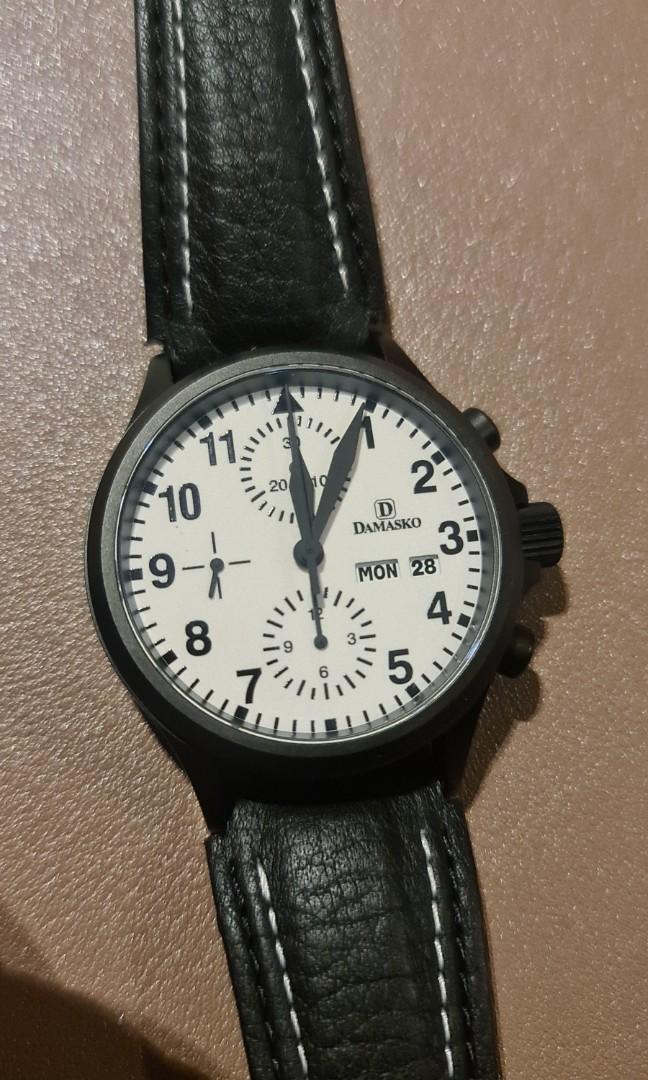 Damasko dc57 black pilot watch, Luxury, Watches on Carousell